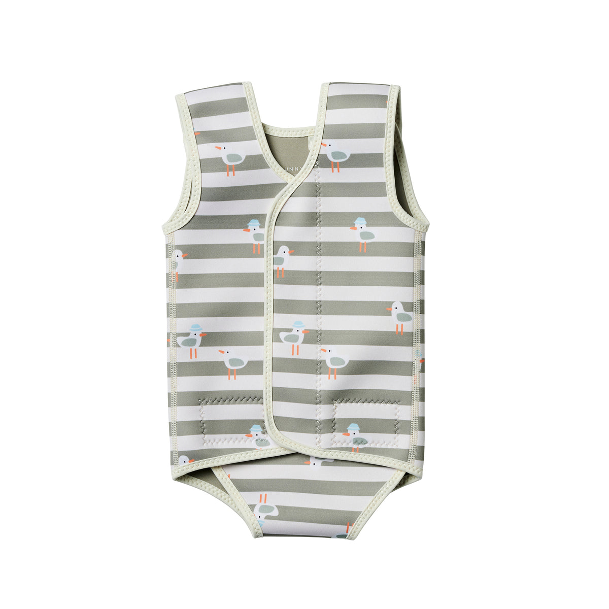 Baby Wetsuit - Sammy the Seagull Green Stripe